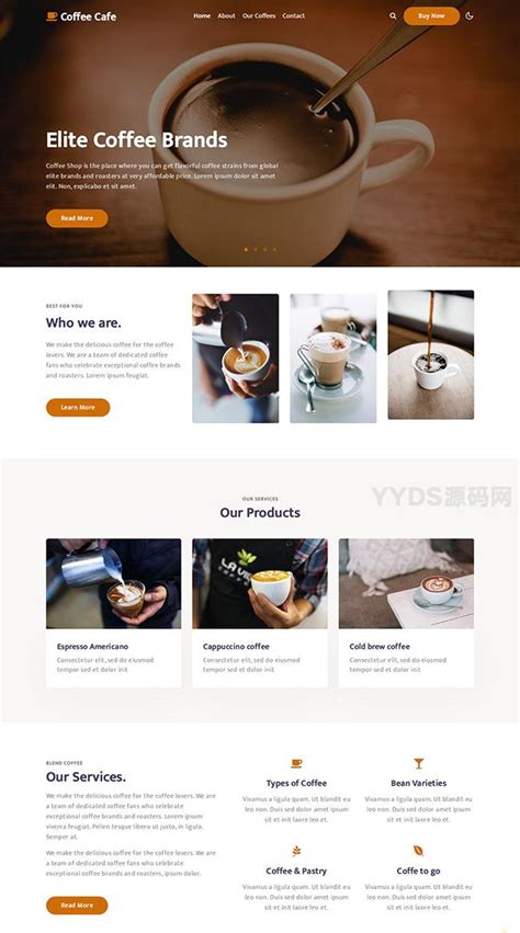 咖啡师培训学校html5模板 yyds源码网