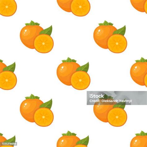 흰색 배경에 고립 된 신선한 밝은 감 과일과 매끄러운 패턴 건강한 라이프 스타일을위한 여름 과일 유기농 과일 만화 스타일 모든 디자인에 대한 벡터 그림입니다 0명에 대한