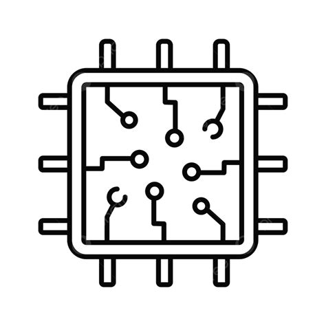 Chip Linear Icon Processor Central Sd Card Line PNG And Vector With Transparent Background