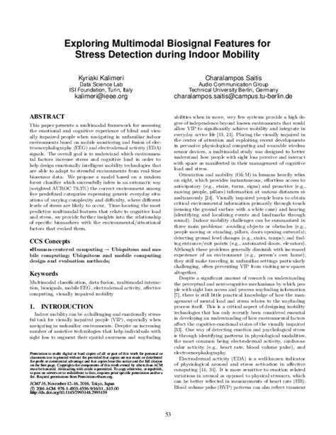 Pdf Exploring Multimodal Biosignal Features For Stress Detection During Indoor Mobility