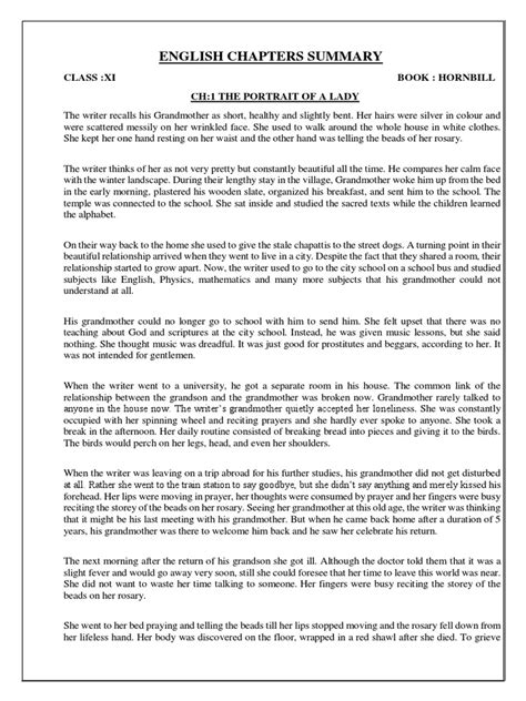 Class 11 English Chapters Summary Pdf