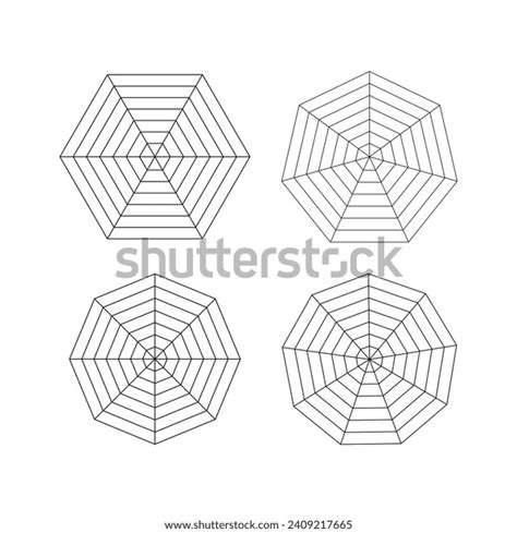 Radar Spider Diagram Templates Spider Mesh Stock Vector Royalty Free