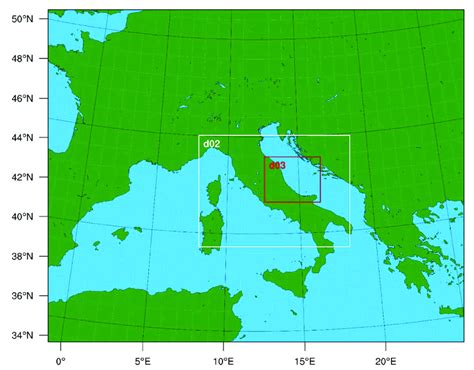 The Three Nested Domains D01 D02 And D03 Set For The Wrf Hailcast