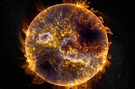 Premium Photo Generative Ai Illustration Of Sun Surface With Solar Flares In Space