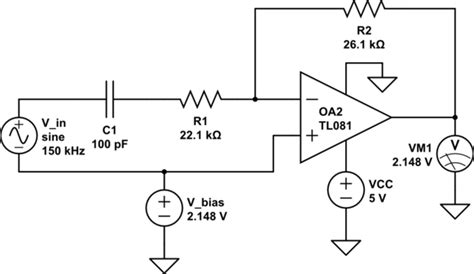 Operational Amplifier Calculated Gain Of Inverting Active High Pass