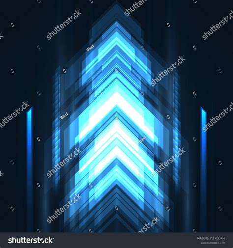 Blue Arrows Highspeed Movement Futuristic Abstract Stock Vector