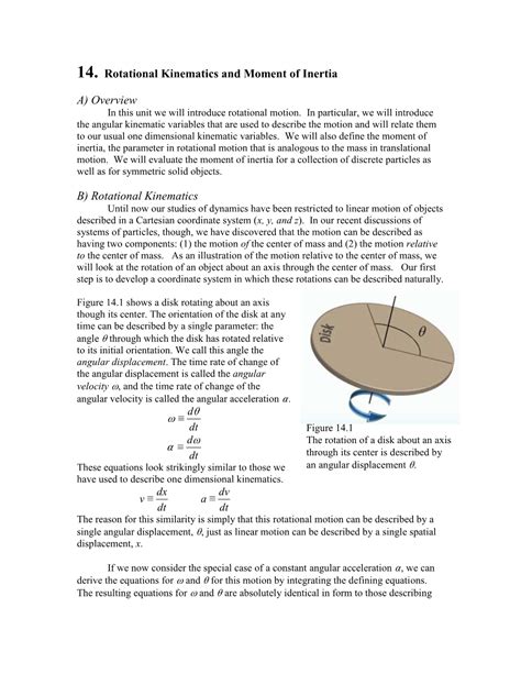 14 Rotational Kinematics And Moment Of Inertia DocsLib