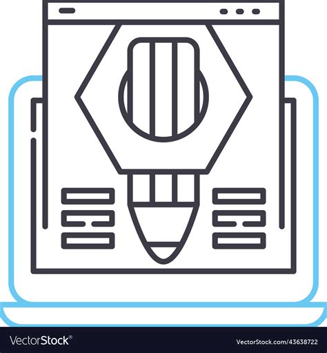 Content Management Line Icon Outline Symbol Vector Image