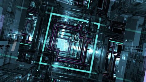 Hi Tech Digital Technology Tunnelseamless Loop High Tech 3d Animation Stock Footage Video Of