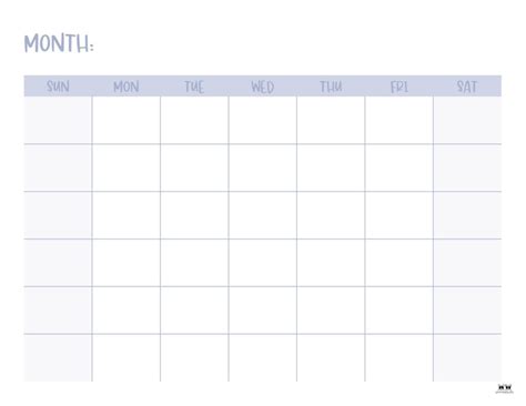 Blank Calendars 15 Free Printables Printabulls