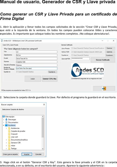 manual de usuario generador csr