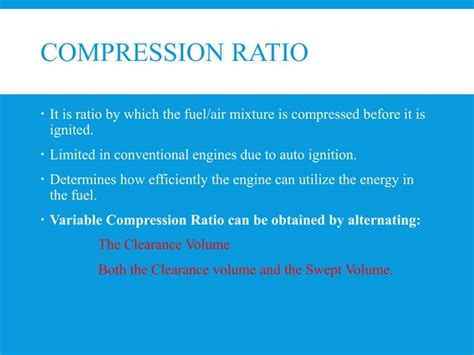 Variable Compression Ratio Of Engine Pptx