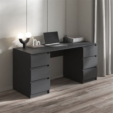 Стол компьютерный Vays письменный с двумя тумбам на 6 выдвижных ящиков C фасадами без ручек R 2