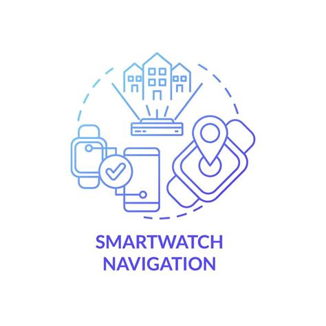 Smartwatch Navigation Blue Gradient Concept Icon Devices To Control