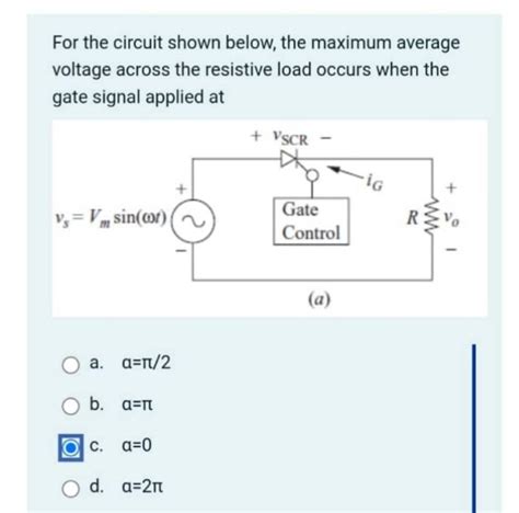 Solved For The Circuit Shown Below The Maximum Average Chegg