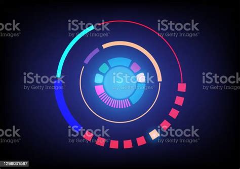 레이더 라이트 효과 현대 미래 지향적 배경이 있는 추상 하이테크 라이트 블루 및 라이트 서클 기술 디자인 0명에 대한 스톡 벡터 아트 및 기타 이미지 Istock