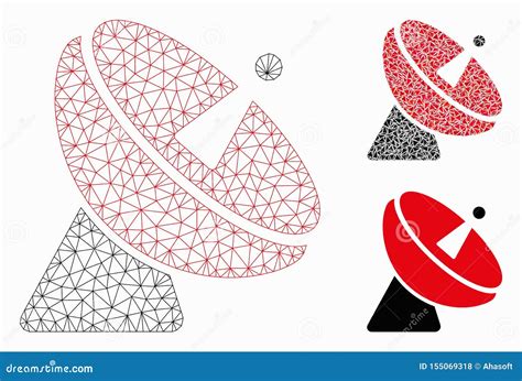 Radio Telescope Vector Mesh Wire Frame Model And Triangle Mosaic Icon Stock Vector