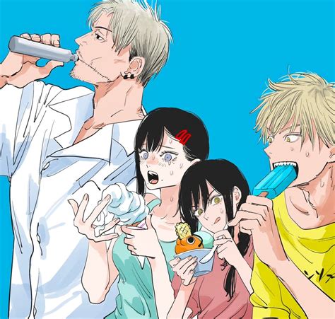 denji, higashiyama kobeni, nayuta, and kishibe (chainsaw man) drawn by needbee_r | Danbooru