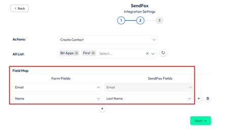 Sendfox Integrations Bit Form