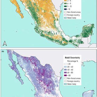 National Maps Of A Predicted Mean Tree Density And B Its Associated Download Scientific