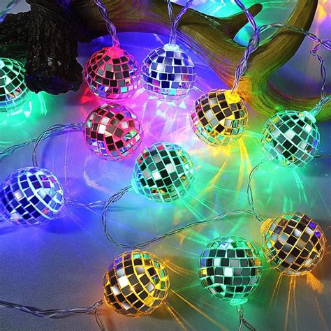 Linlin Disco Mirror Ball Light String5 Feet 10 Led Ball Fairy Light