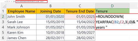 How To Calculate Tenure In Excel In Years At Ben Resch Blog