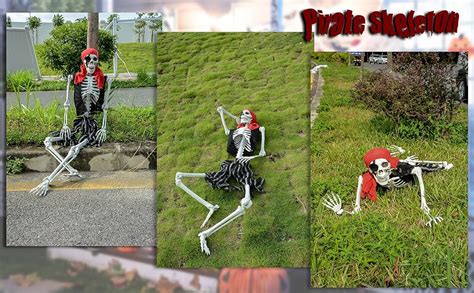 5 4ft Halloween Life Size Pirate Skeleton Realistic Human