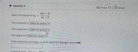 given the sequence an n2 28n2 6 this sequence is this
