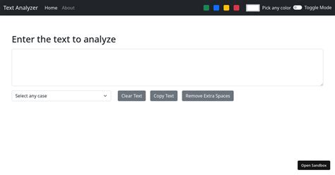 Text Analyzer Codesandbox