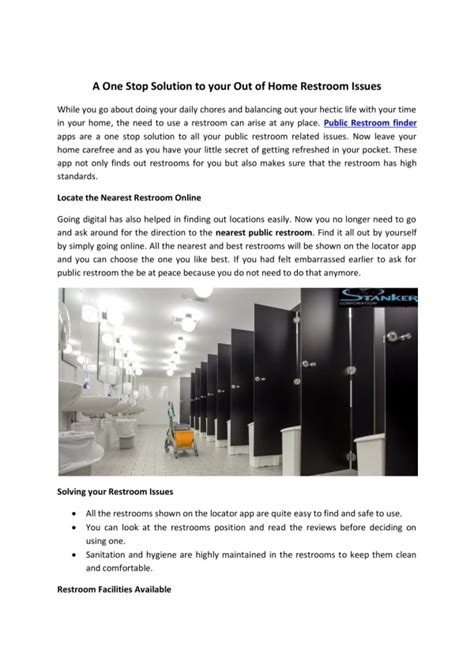 Ppt A One Stop Solution To Your Out Of Home Restroom Issues