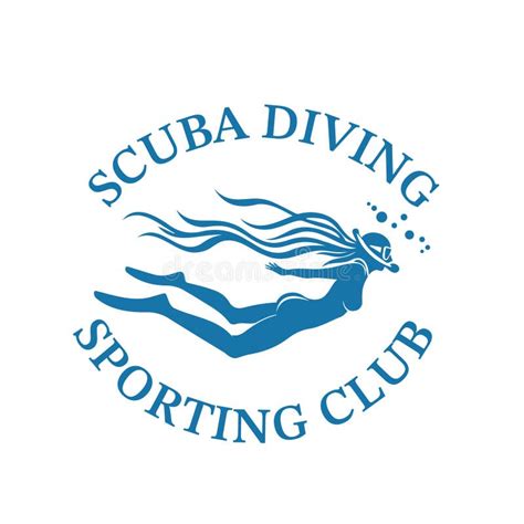Scuba Diving Silhouette Logo Vector Illustration Stock Vector