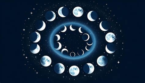 Premium Photo Phases Of The Moon Circular Design Against A Starry