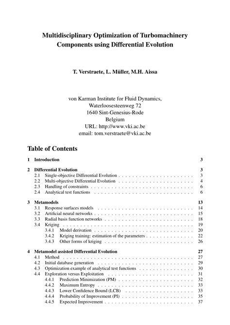Pdf Multidisciplinary Optimization Of Turbomachinery Components Using Differential Evolution