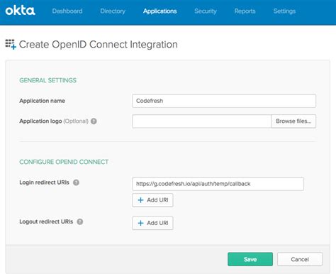 Okta Sso Via Oidc · Codefresh Docs