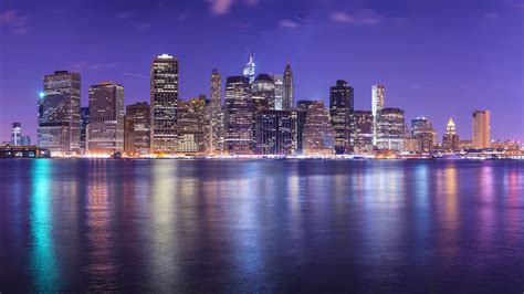 New York City 4k Wallpaper City Skyline At Night Cityscape
