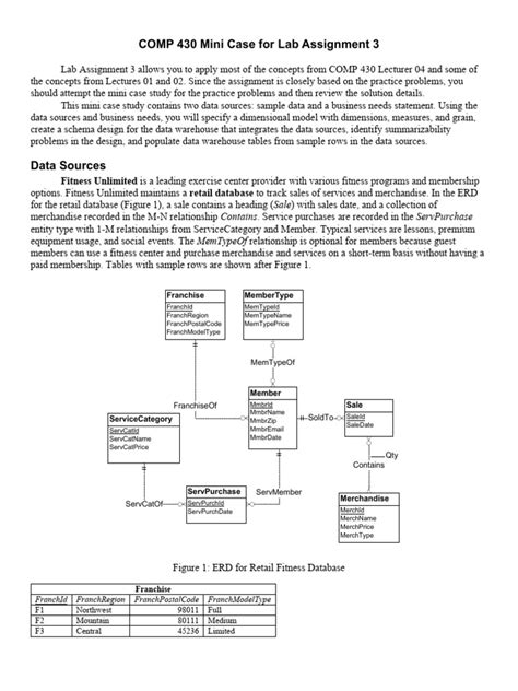Comp 430 Mini Case For Lab Assignment 3 Pdf Table Database Data Warehouse