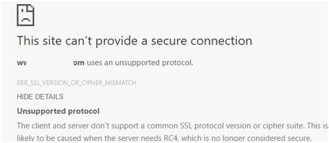 SSL Error This Site Cant Provide A Secure Connection In Chrome Opera Chromium Windows OS Hub