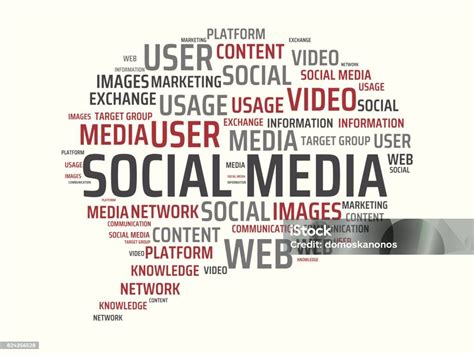 소셜 미디어 주제 단어 이미지 일러스트 레이 션과 관련 된 소셜 미디어단어와 이미지 소셜 네트워킹에 대한 스톡 벡터 아트 및 기타 이미지 소셜 네트워킹 고객 참여