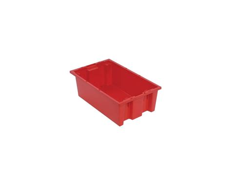 Deep X Wide X High Red Stack And Nest Shipping Tote By Omega Products Corporation