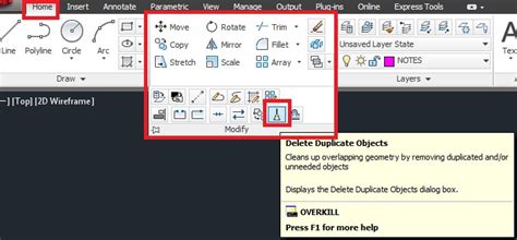 OVERKILL In AutoCAD Tips