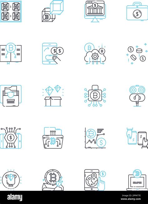 Stock Forecasting Linear Icons Set Prediction Trends Analysis