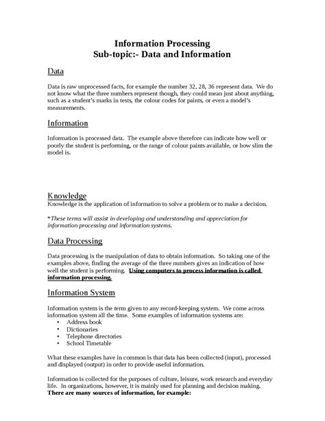 Data And Information Docsity