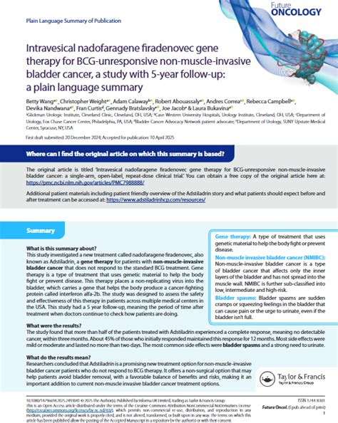 Five Year Results Of Nadofaragene Firadenovec Gene Therapy For Bcg