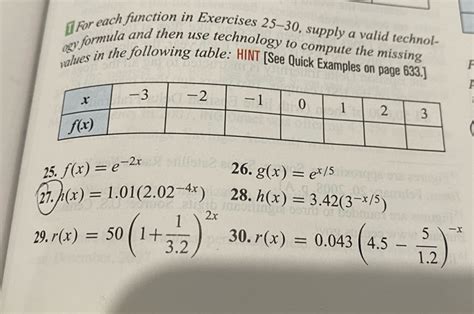 solved for each function in exercises 25 30 supply a valid