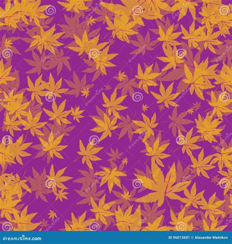 Seamless Repeating Pattern Of Leaves Stock Vector Illustration Of Cute Botanical 96013601