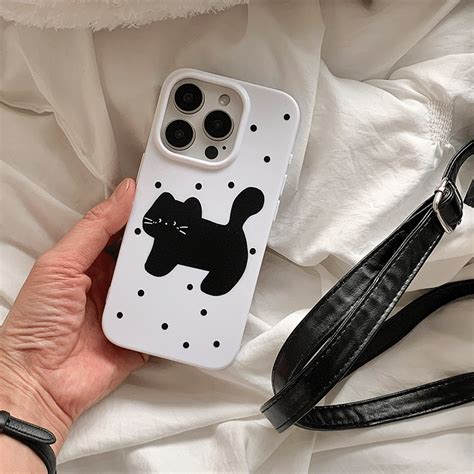 스티커세트 도트고양이케이스 폰케이스 아이폰 땡땡이 휴대폰케이스 에이블리