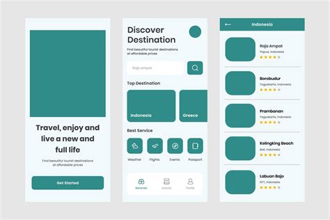 Travel Design Application Ui Kit For Android And Ios Mobile Vector Art At Vecteezy