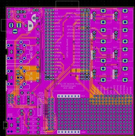 Esp32 S3 Devkit Experimenter Pcb Design Simple Diy Electronic Music Projects