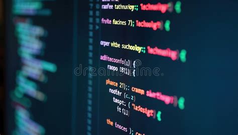 Digital Code Lines On Computer Screen Display Tech Concepts In Development Modern Programming