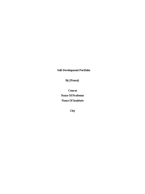 Self Development Portfolio Pdf Leadership Decision Making